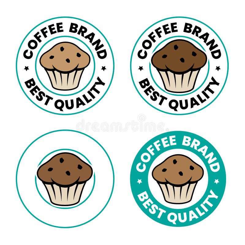 Colorful Round Muffin Icon with Text - Set 6 Stock Vector - Illustration of birthday ...