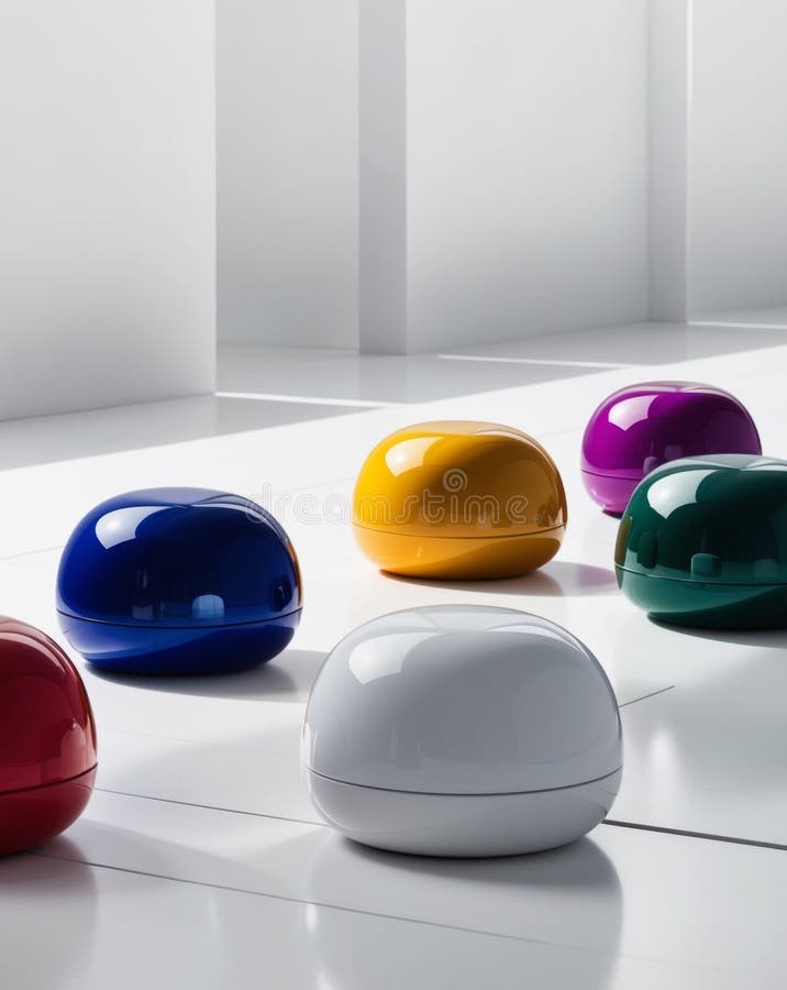 Colorful Round Objects with Glossy Finish. Stock Image - Image of ...