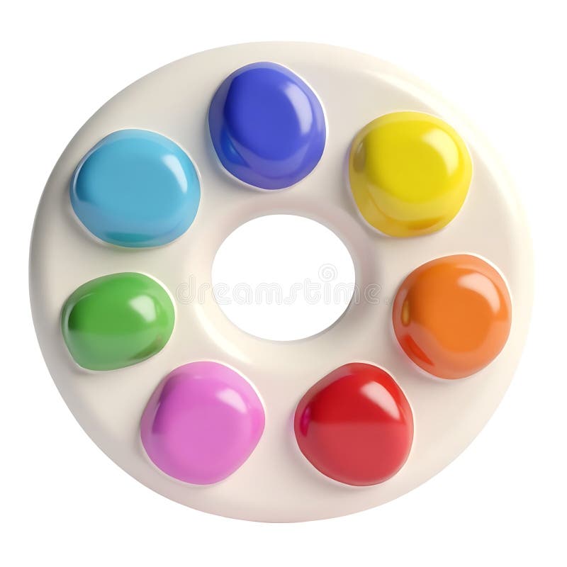 Colorful Round Paint Palette with Vibrant Hues Stock Illustration ...