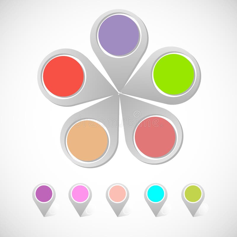 Colorful round pin pointer stock vector. Illustration of vector - 33272501