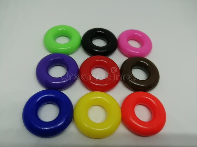Colorful Round Plastic Circle Stock Photo - Image of yellow, rose ...