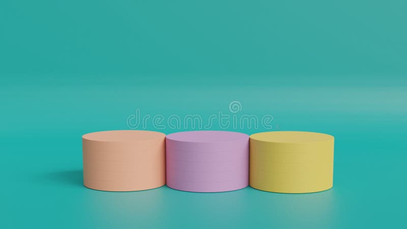 Colorful Round Podium for Product Display. 3D Rendering Stock ...