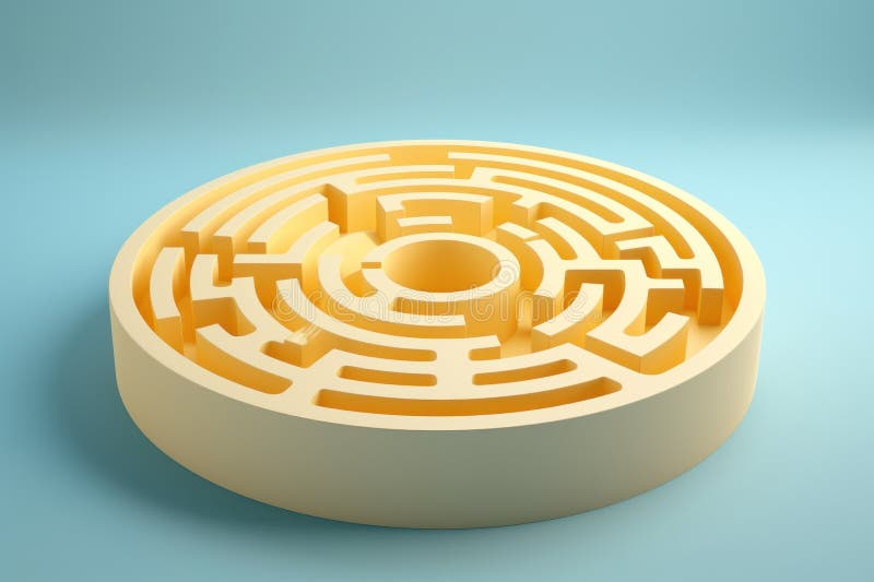 Colorful Round Shape Maze on Solid Light Background AI Generated Stock ...