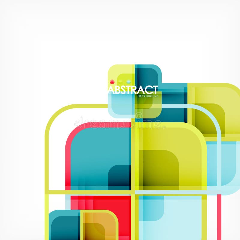 Colorful Round Squares Modern Geometric Background Stock Vector ...