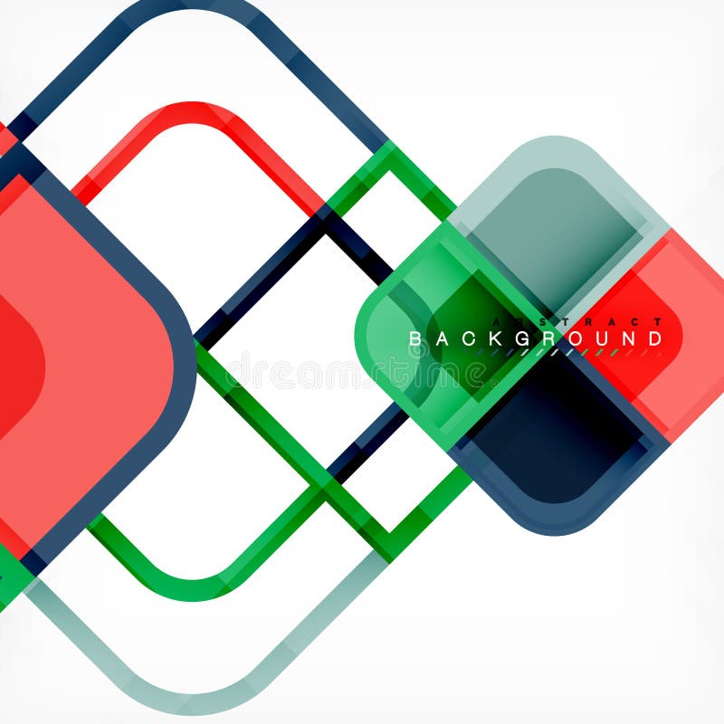 Colorful Round Squares Modern Geometric Background Stock Vector ...