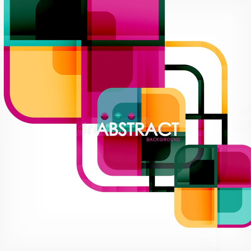 Colorful Round Squares Modern Geometric Background Stock Vector ...