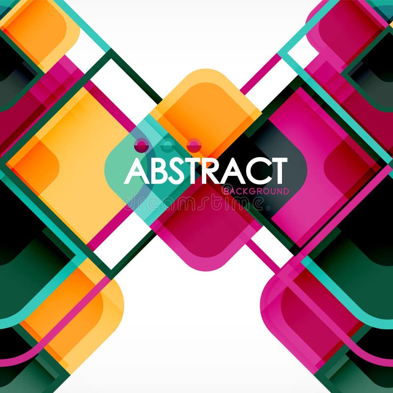 Colorful Round Squares Modern Geometric Background Stock Vector ...