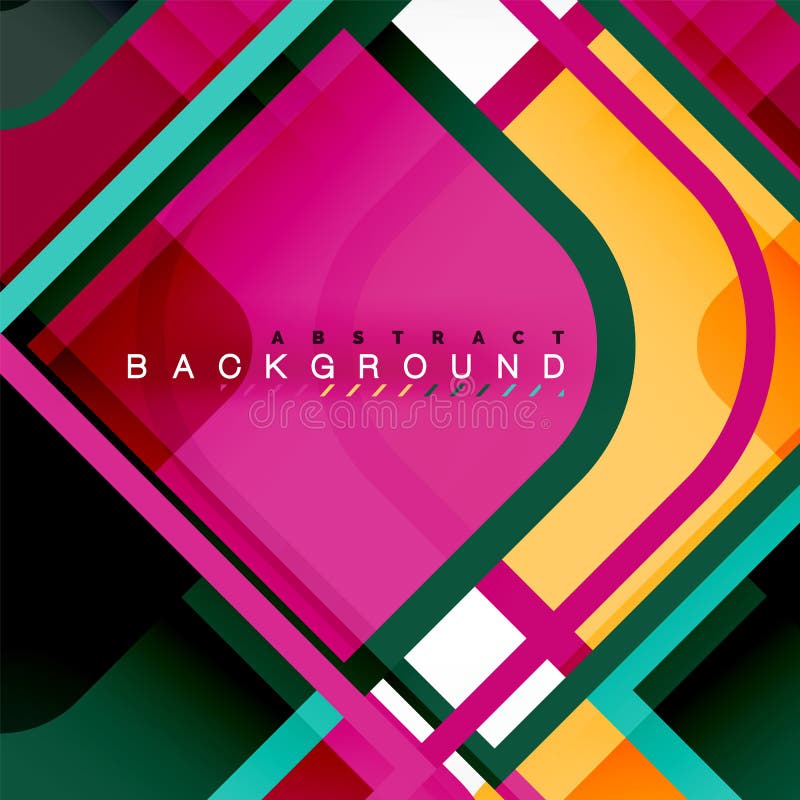 Colorful Round Squares Modern Geometric Background Stock Vector ...