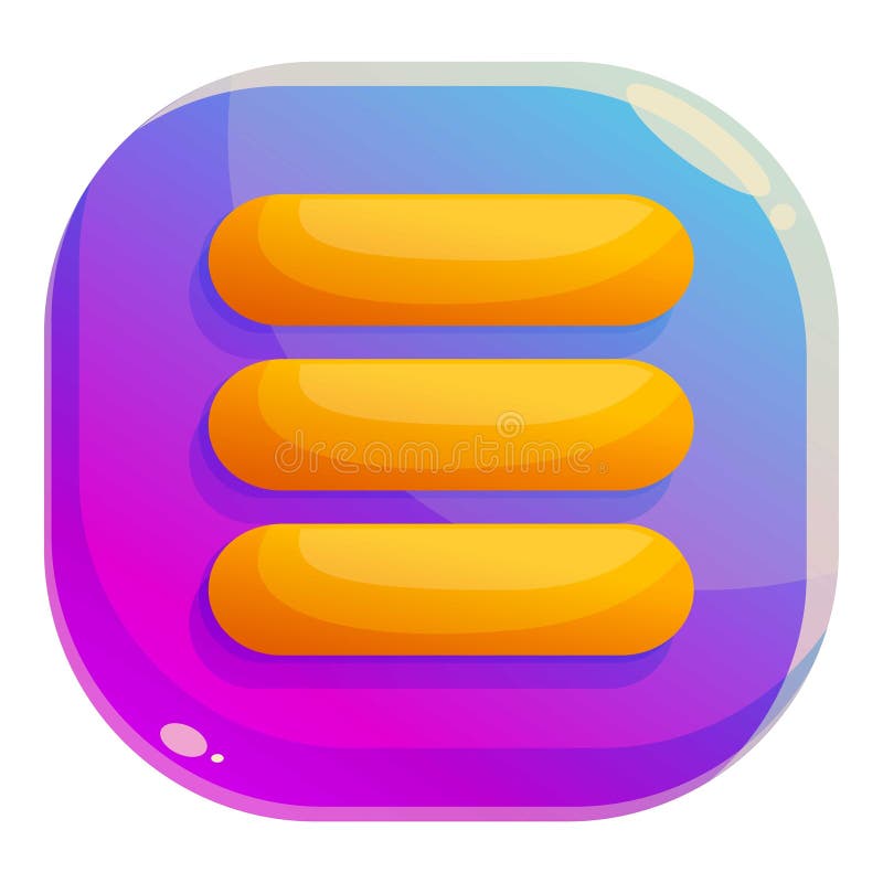 Colorful Rounded Square App Icon Showing Three Horizontal Lines Stock ...