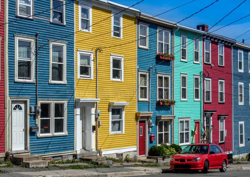 Colorful row houses stock photo. Image of newfoundland - 37363752