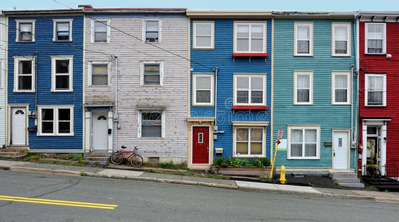 Colorful row housing stock image. Image of john, hilly - 16095685