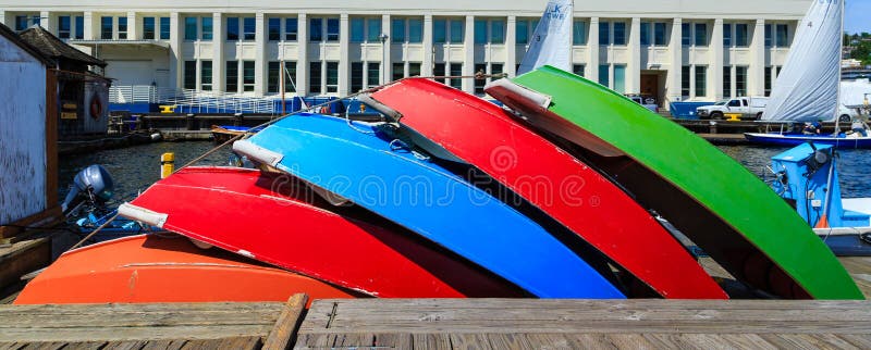 Colorful Rowboats stock image. Image of transportation - 98355007
