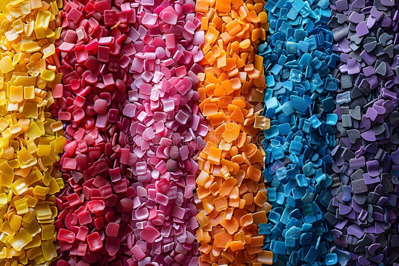 Colorful Rows of Recycled Plastic Pieces for Sustainable Design ...