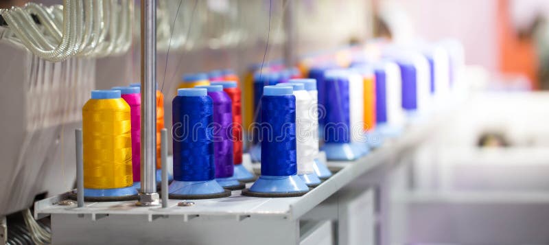 Colorful Rows Spools of Thread Stock Photo - Image of clothing ...
