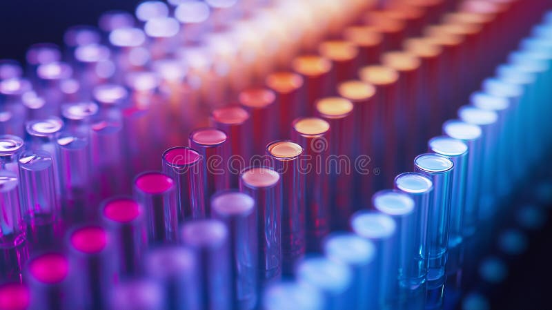 Colorful Rows Test Tubes Filled Liquid Solutions Laboratory Setting ...