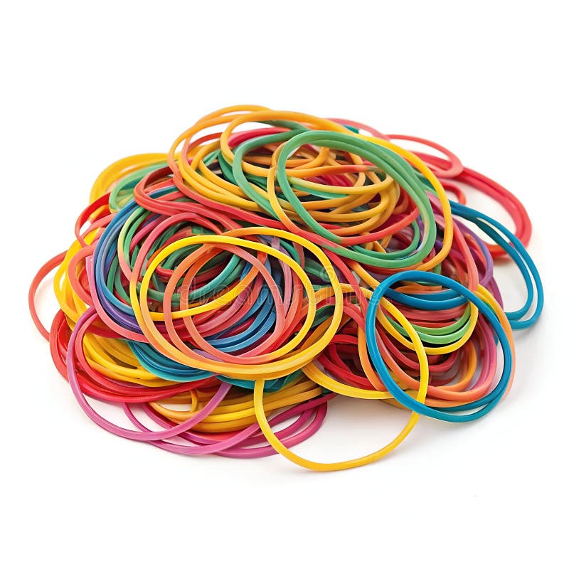 Colorful Rubber Band Pile Isolated on White Background Stock ...