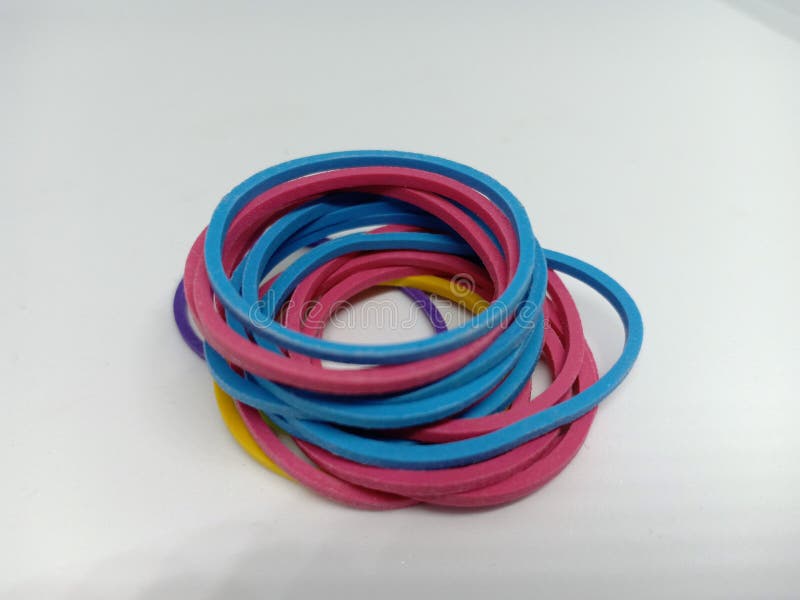 Colorful Rubber Band or Plastic Band on White Background Stock Image ...