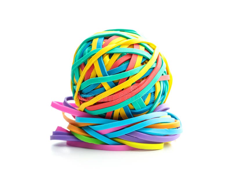 Colorful Rubber Bands Ball Isolated on White Background Stock Image ...