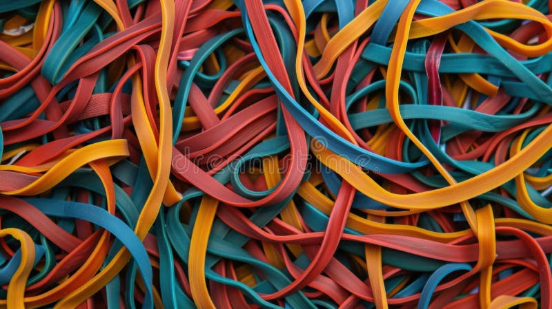 Colorful Rubber Bands in a Tangled Mess Stock Illustration ...