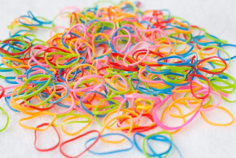 Colorful Rubber Bands in a Variety of Colors Stock Image - Image of ...