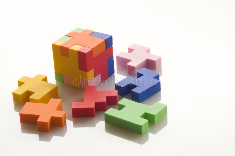 Colorful rubber puzzle stock photo. Image of brick, mirror - 7108100
