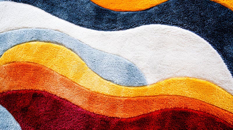 A Colorful Rug with a Pattern of Waves and Colors, AI Stock Photo ...