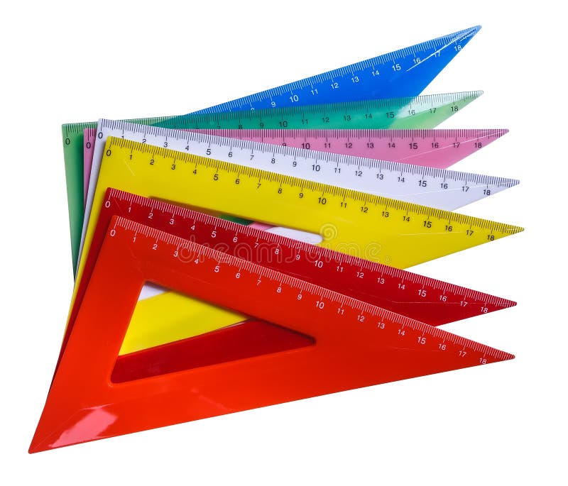 Colorful RULLERS for MATHEMATICS and GEOMETRY in SCHOOL Stock Photo ...