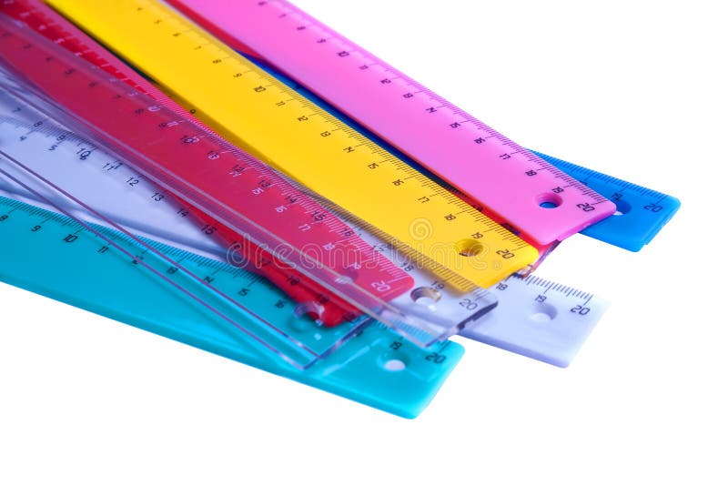 Colorful RULLERS for MATHEMATICS and GEOMETRY in SCHOOL Stock Image ...