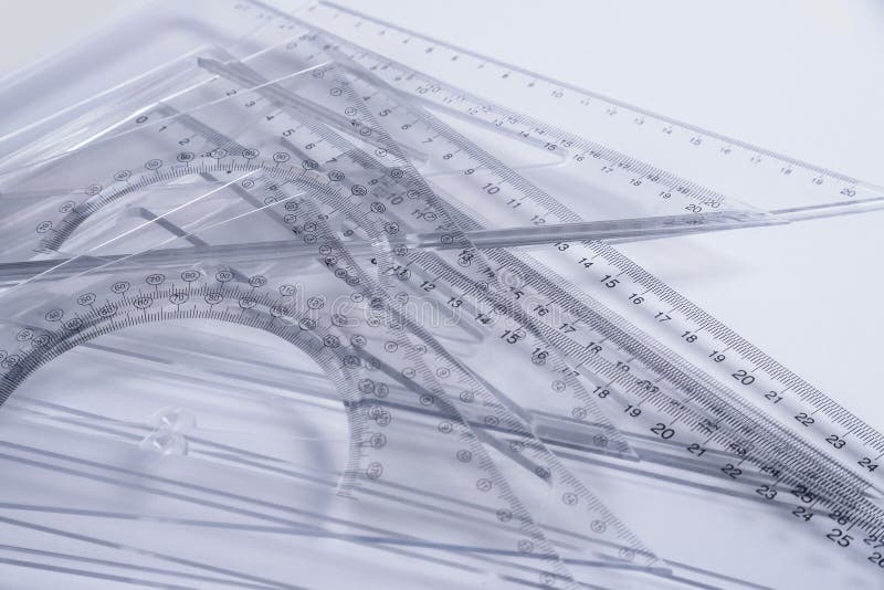 Colorful RULLERS for MATHEMATICS and GEOMETRY in SCHOOL Stock Image ...