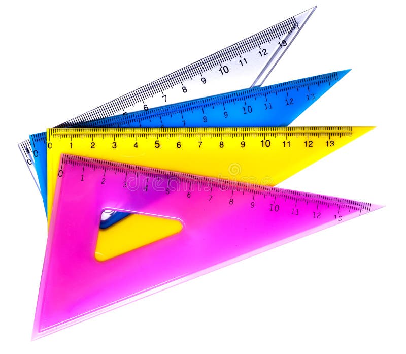 Colorful RULLERS for MATHEMATICS and GEOMETRY in SCHOOL Stock Image ...