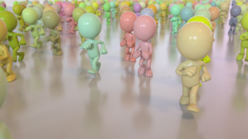 Colorful running crowd stock footage. Video of follow - 82463322