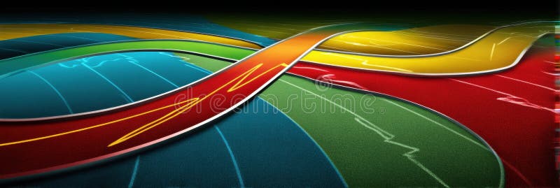 Colorful Running Track Forms Infinity Symbol Representing Heartbeat ...