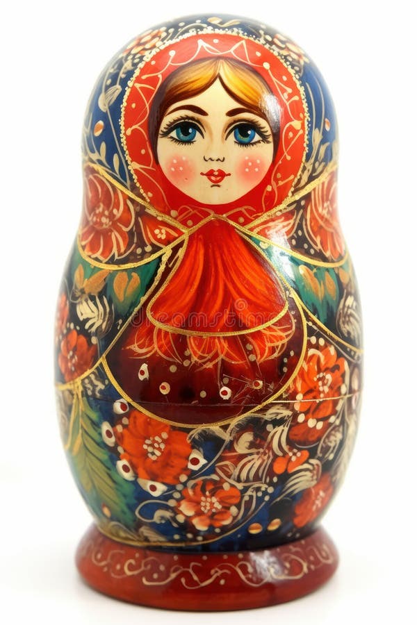 Colorful Russian Nested Matreshka Dolls. Stock Illustration - Illustration of handmade ...