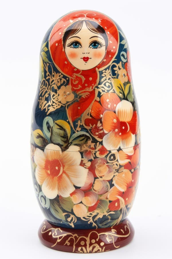 Colorful Russian Nested Matreshka Dolls. Stock Illustration - Illustration of painted, face ...