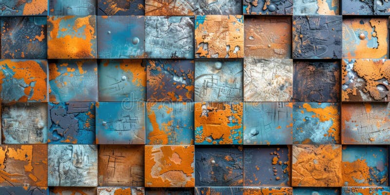 Colorful Rusted Metal Wall stock photo. Image of interior - 367262332