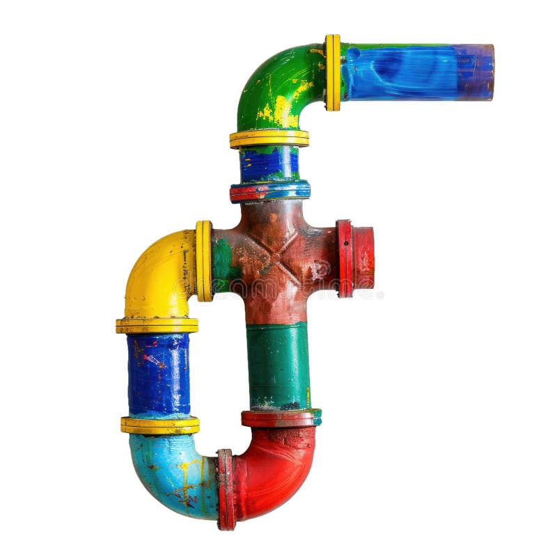 Colorful Rusted Water Pipes Forming the Letter S Stock Illustration ... Colorful Rusted Water Pipes Forming the Letter S Stock Illustration ...