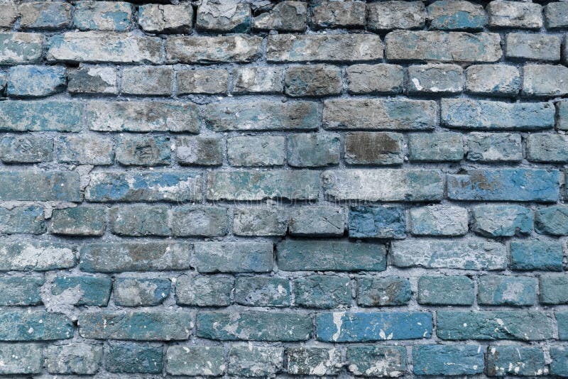 Colorful Rustic Brick Wall Texture Surface Blue Color Stock Image ...