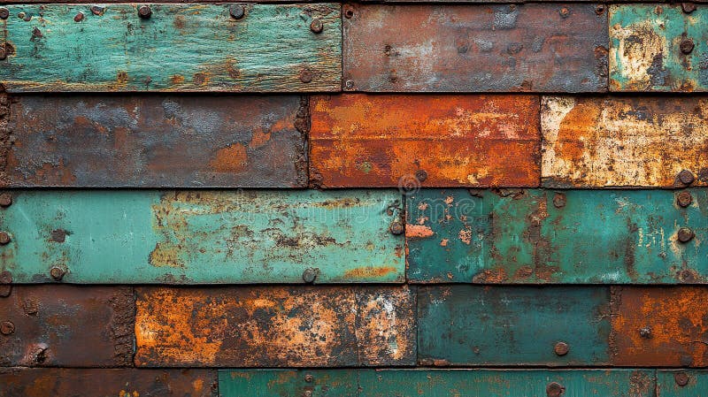 Colorful Rusty Metal Plates Background Texture Stock Illustration ...