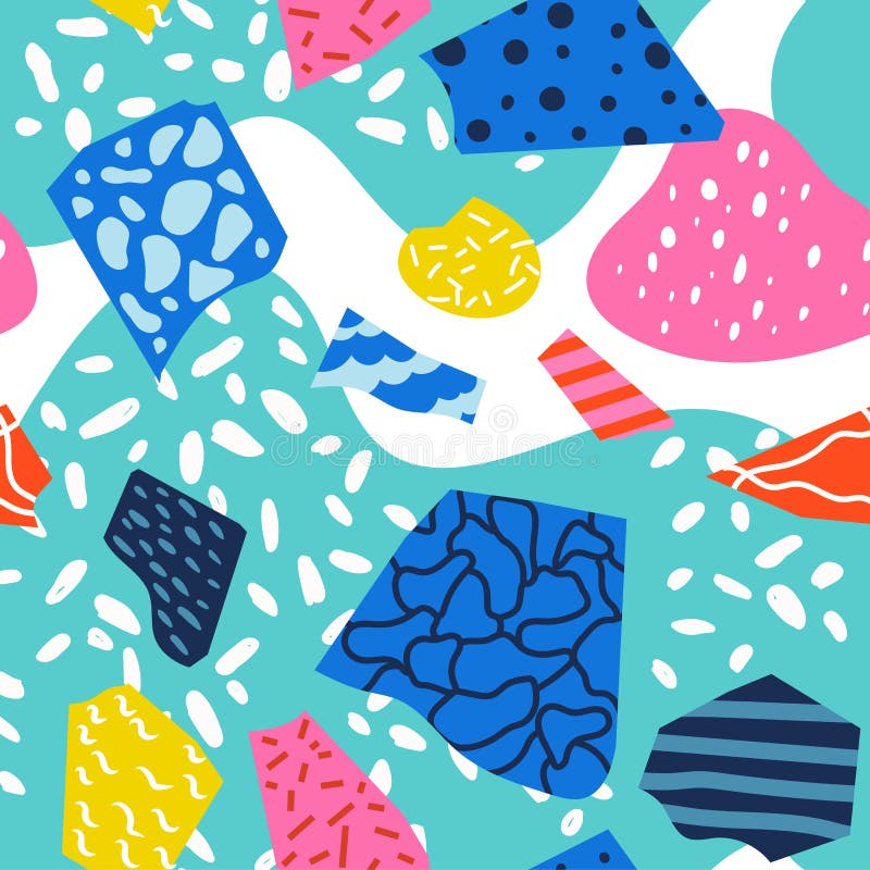 Colorful 80s Abstract Seamless Pattern Stock Vector - Illustration of ...