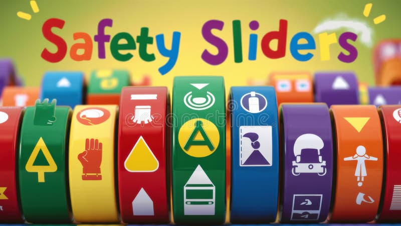 A Colorful Safety Sliders are Arranged in a Circle, AI Stock Photo ...