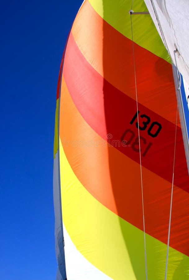 Colorful Sail on a Sailboat Stock Image - Image of rigging, numbered ...