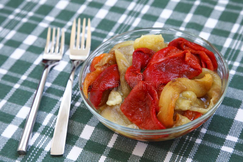 Colorful Salad of Roasted Capsicum Stock Photo - Image of colorful ...