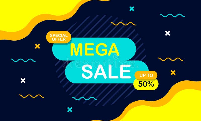 Colorful Sale Banner Background with Wave Shape. Abstract Colorful Flat ...