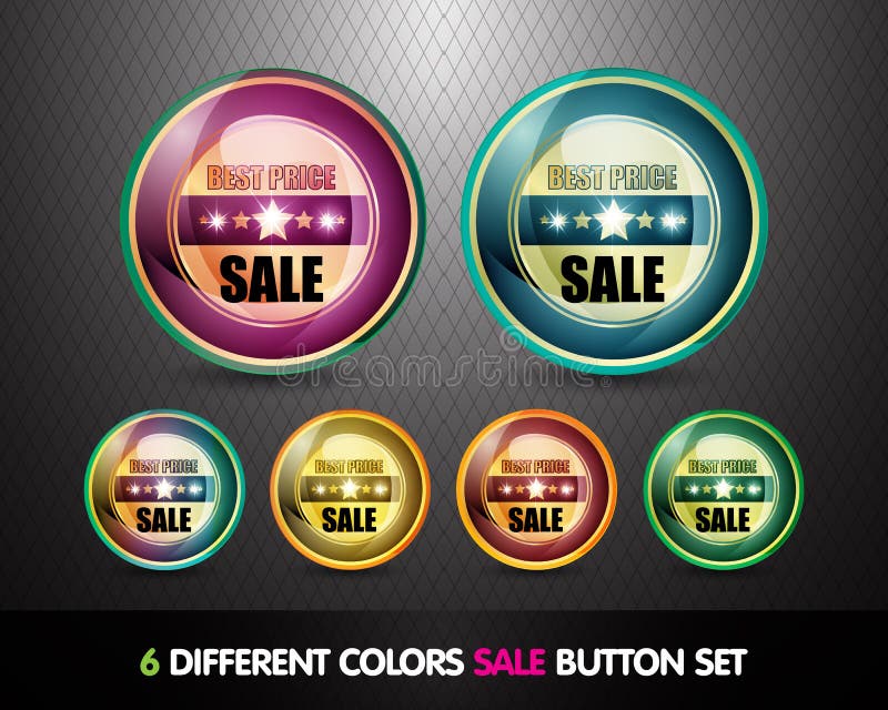 Set Colorful Button For Website Build Element Concept Design Stock ...