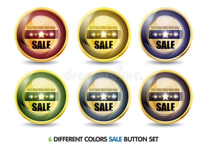 Colorful Sale button Set stock vector. Illustration of sale - 24361846