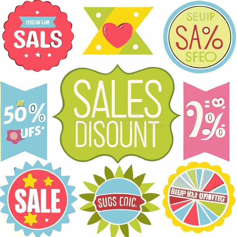 Discount Labels with Sheeps Stock Vector - Illustration of mega, banner ...