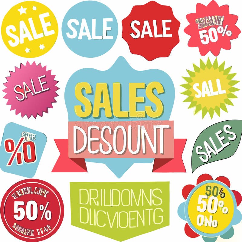 Colorful Sale Stickers and Badges Collection Stock Vector ...