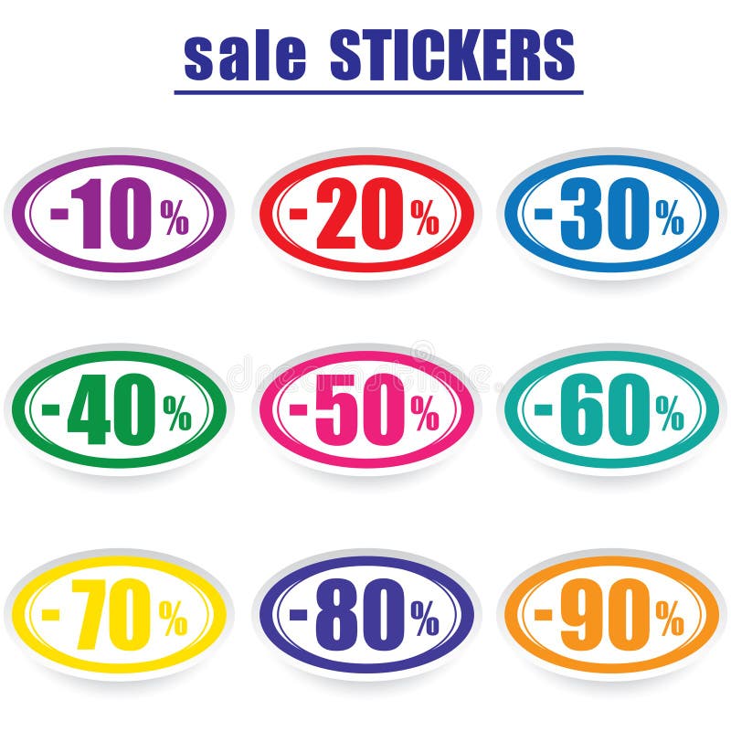 Colorful Sale Stickers and Labels. Vector Set Stock Vector ...