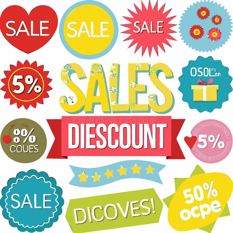 Colorful Sale Tags and Badges Design Elements Stock Vector ...