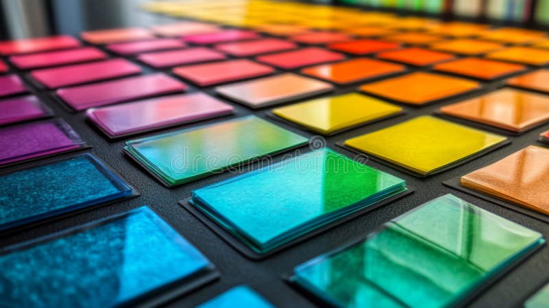 Colorful Sample Swatches Displayed in Grid Pattern Stock Illustration ...